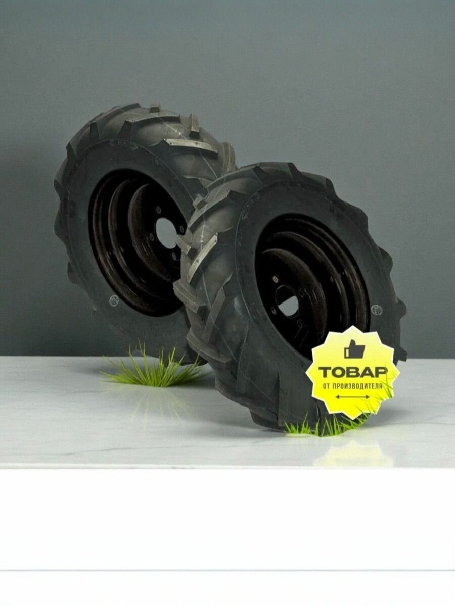 Колёса для мотоблока 4.008, пара (левое + правое), в сборе (камера + покрышка + диск), для моделей ТСР-820-1200