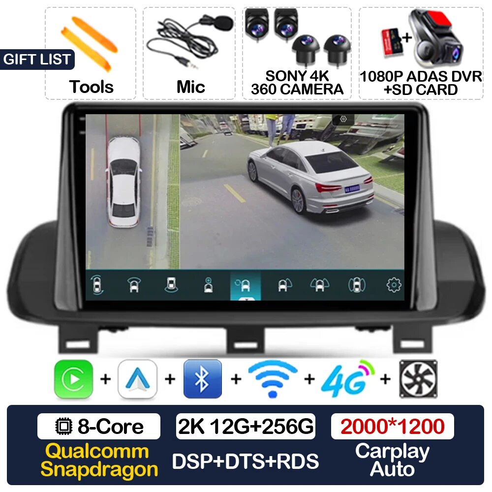 Автомобильное радио Android 15 для Nissan X-Trail Xtrail X - Trail 4 T33 2021 GPS NAVI 4G WIFI BT Мультимедийный видеоплеер Qualcomm QLED