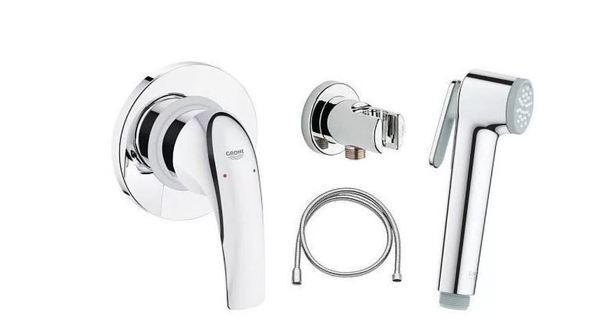 Готовый комплект для душа Grohe BauCurve 123072, вертикальный монтаж, серебристый