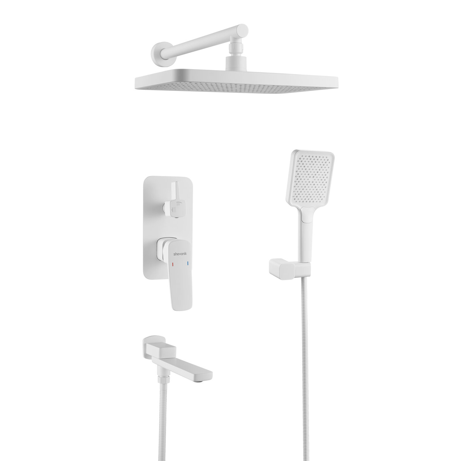 Душевая система для ванны однорычажная встроенная Shevanik S9WU93BH5COF, Белый