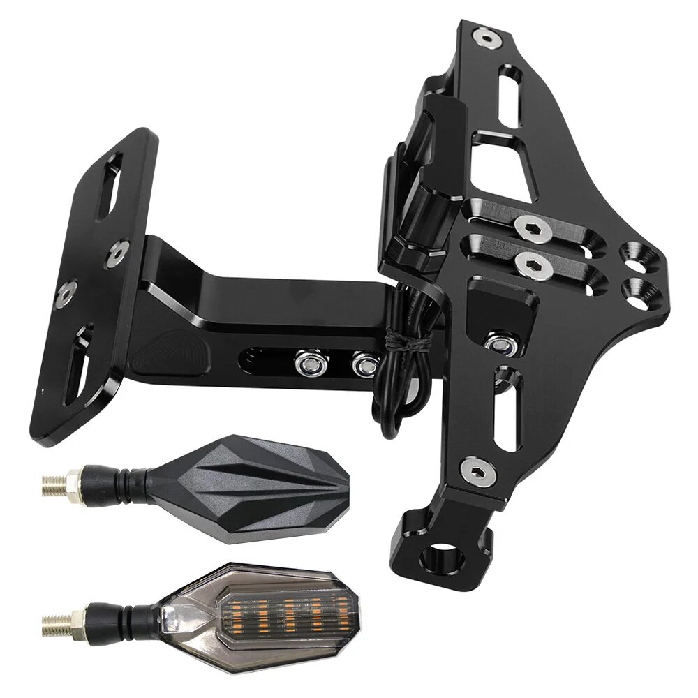 Для Kawasaki ER6F ER6 F ER6N E R6N 2009-2023 2010 2011 2012 ER6 Кронштейн номерного знака Черный, K