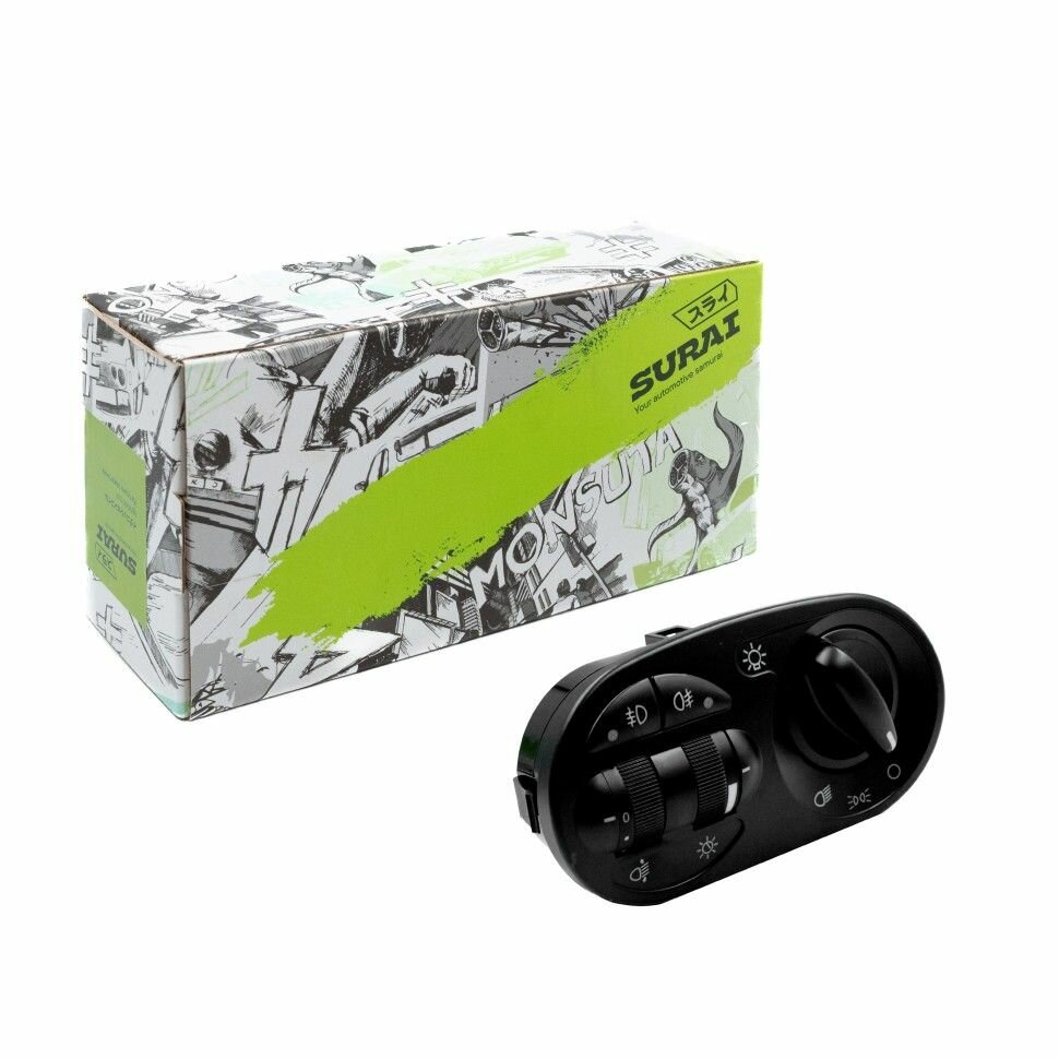 Блок управления светотехникой SURAI для Lada Kalina I (с птф, люкс) (SR 00730, аналог 11180370982010)