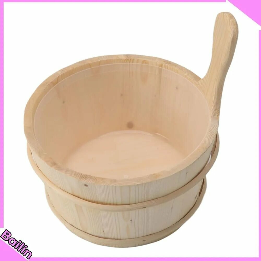 Деревянное ведро и черпак, высокотемпературная устойчивость, для сауны, бани и СПА