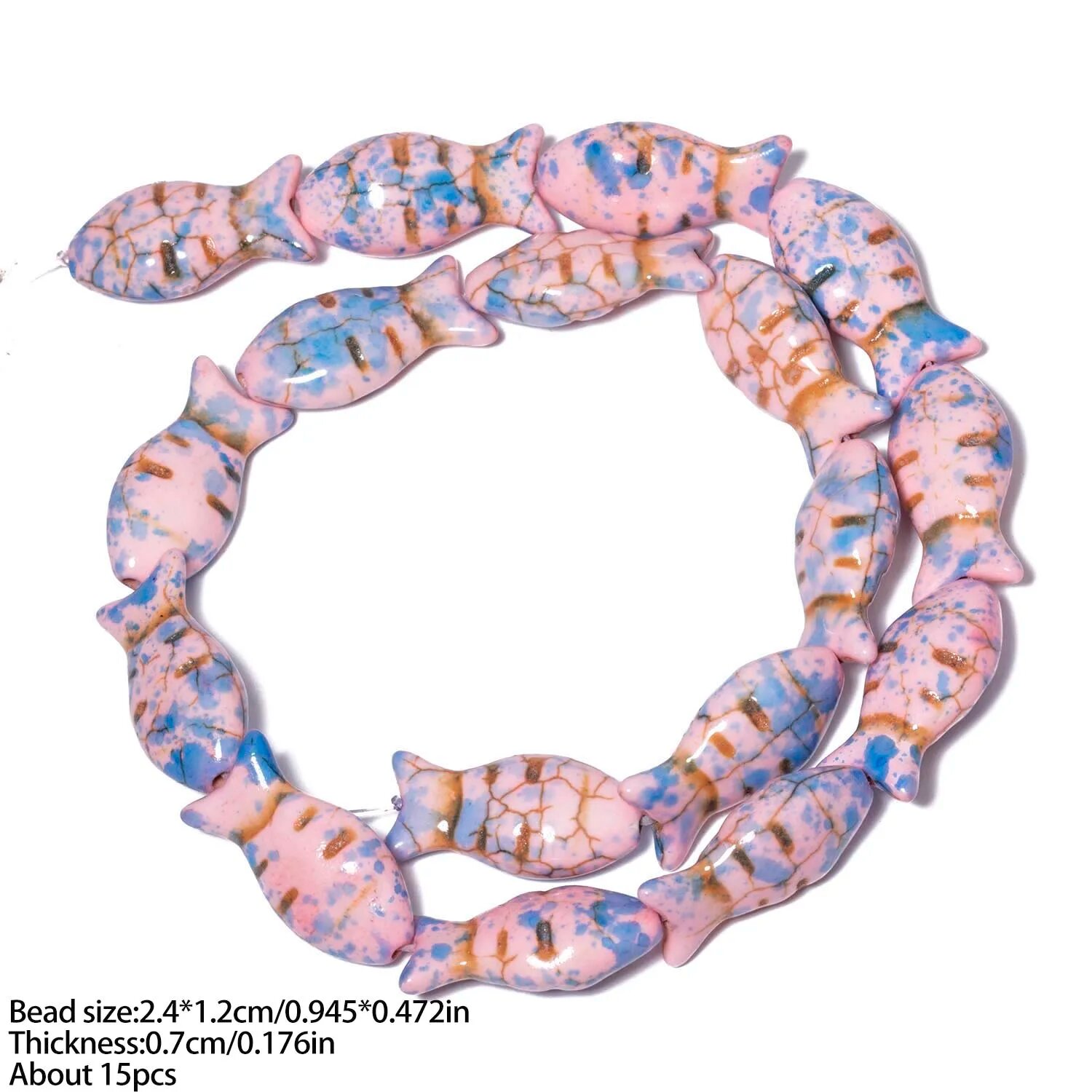 Бусины из говлита и бирюзы GMB724 24x12 мм color3