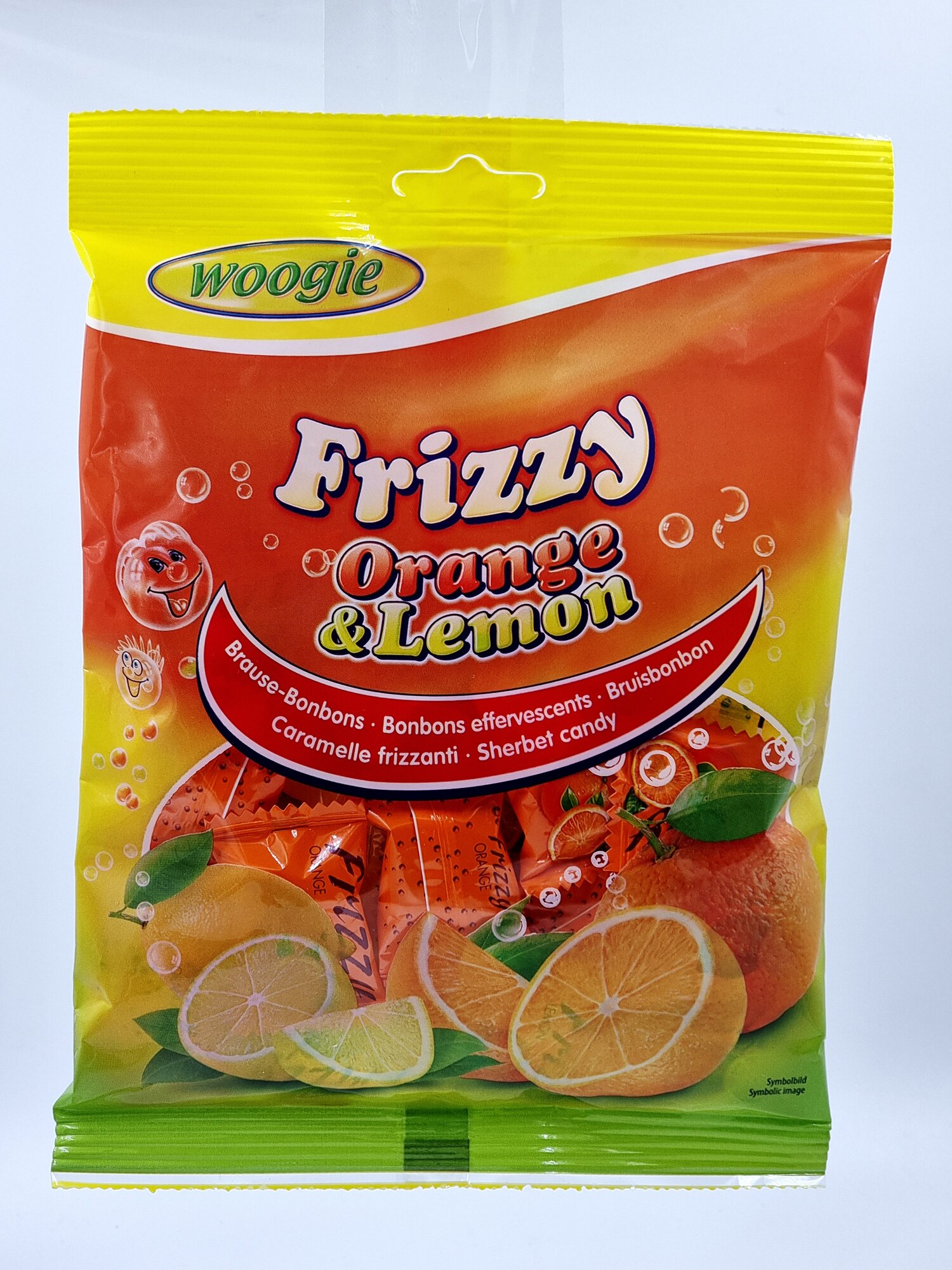 Woogie леденцы Frizzy Orange & Lemon с натуральным соком, 170 г (Австрия)