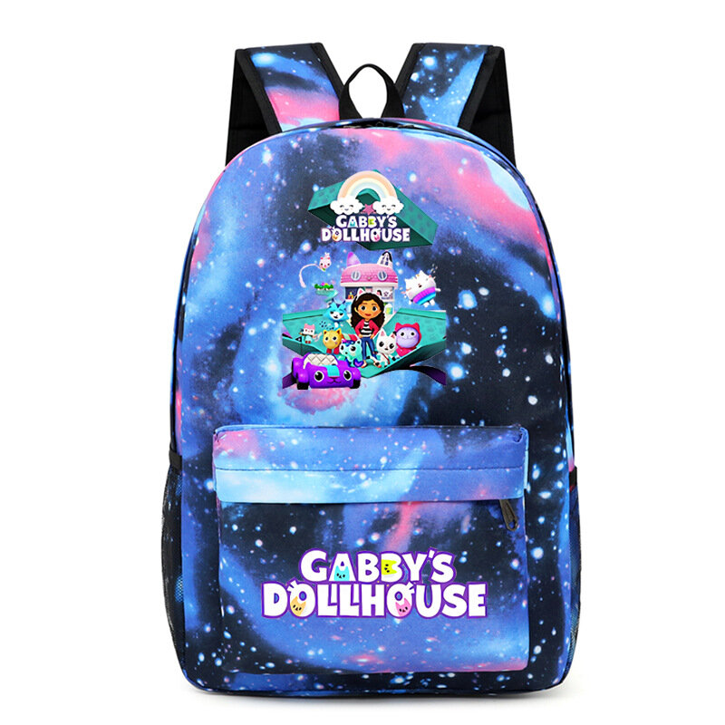Периферийный рюкзак Gaby's Dollhouse с мультяшной анимацией и принтом, повседневная школьная сумка для школьников 11