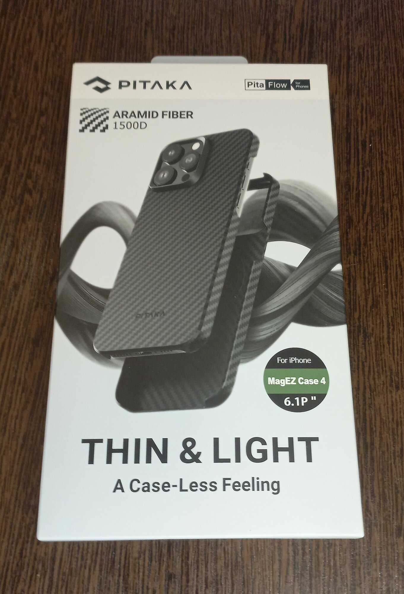 Чехол Pitaka Magez Case 4 Для Iph 14 Pro (Black/Grey Twill) ARAMID FBER 1500D. THIN&LIGHT