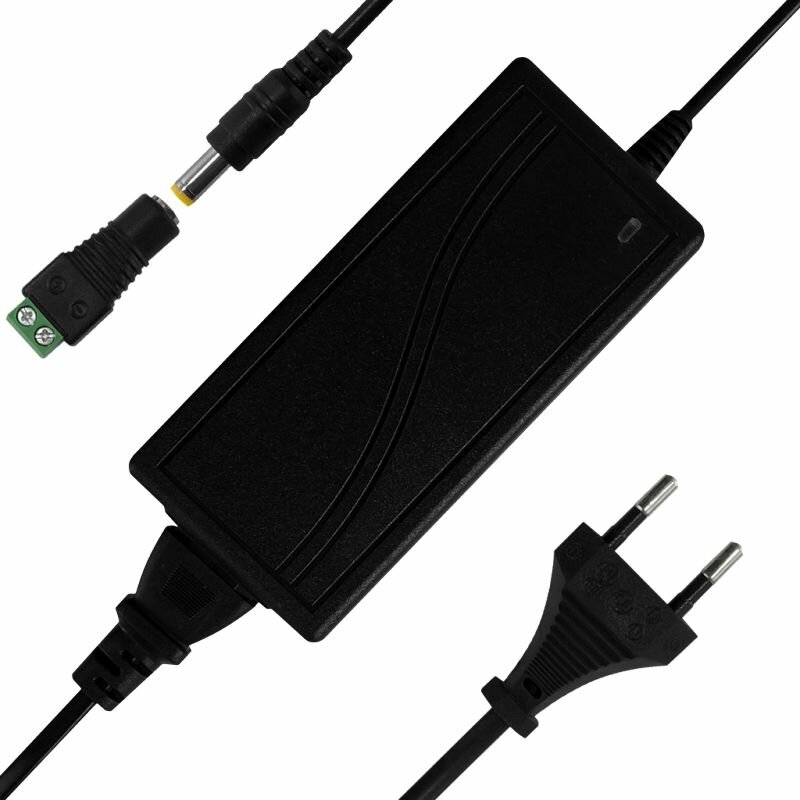 Блок питания (сетевой адаптер) 12V 5A универсальный ST-12/5 в пластиковом корпусе