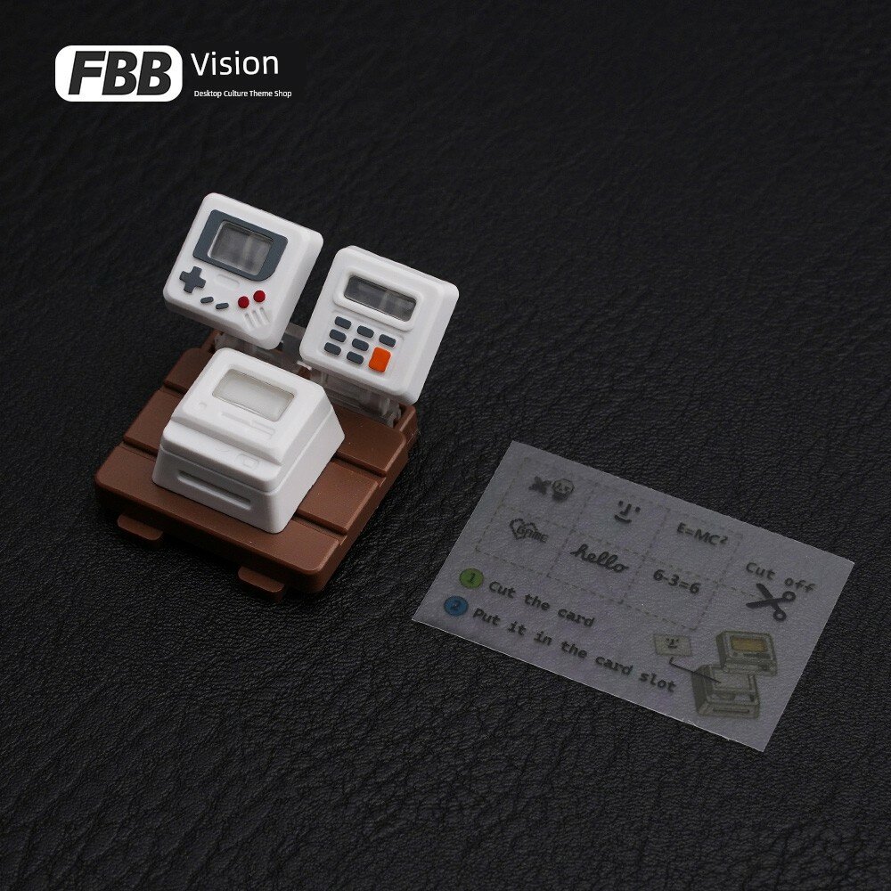 Механическая клавиатура FBB Vision Institute 3-в-1 с прозрачными персонализированными ретро-кейкапами FC Macintosh MAC