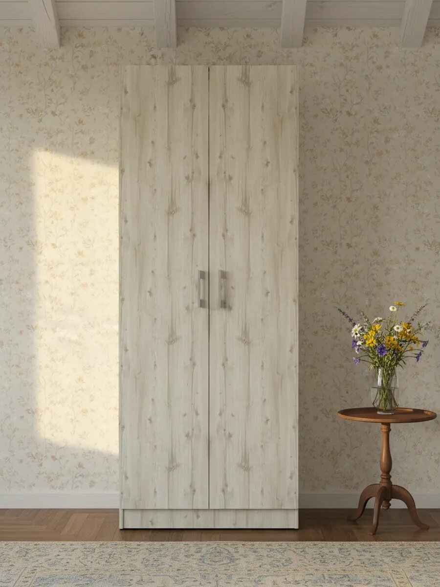 Деревянный с полками шкаф FRESTER распашной для одежды, от производителя