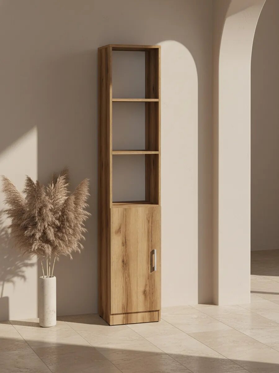 Деревянный шкаф пенал FRESTER распашной с полками для одежды, от производителя