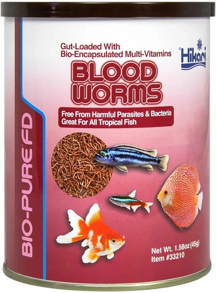 Корм для рыб Hikari Freeze Dried Blood Worms, 45г