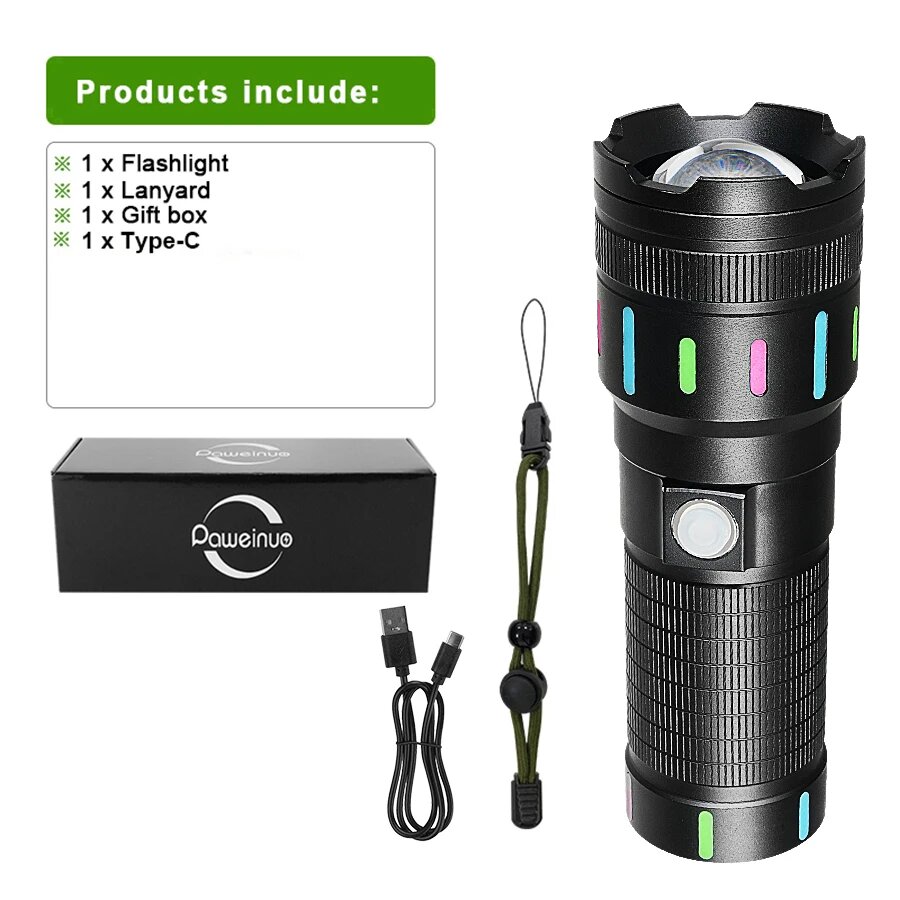 Тактический светодиодный фонарь 1200W
