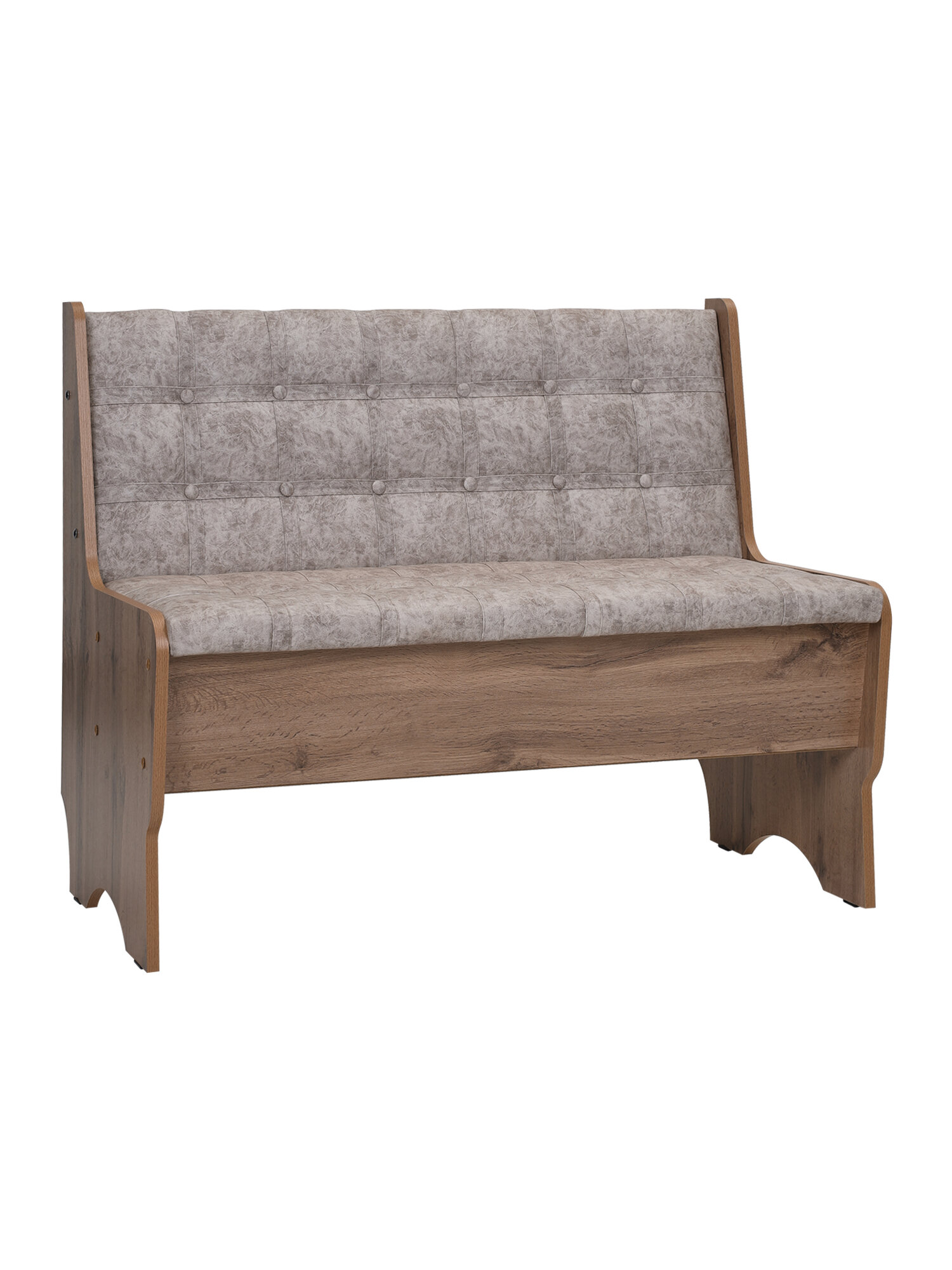 Лавка Большая Мир Мебели Алёнка-17, велюр, ЛДСП, ящик для белья, бежевая, 105x85x55 см