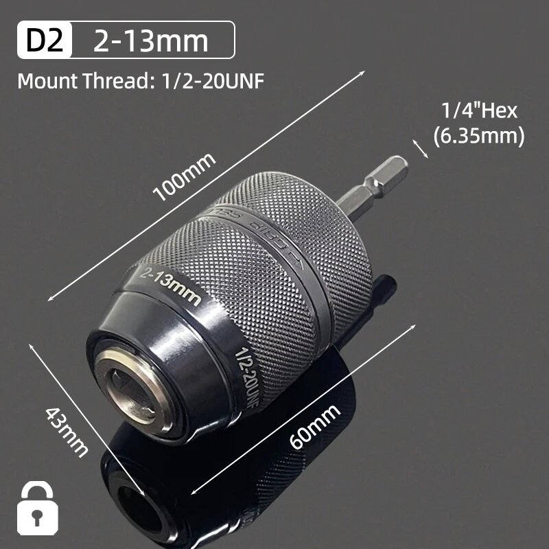 Адаптер для сверл ManPingLu 1,5-10 мм / 0,8-10 мм (D2)2-13mm Metal