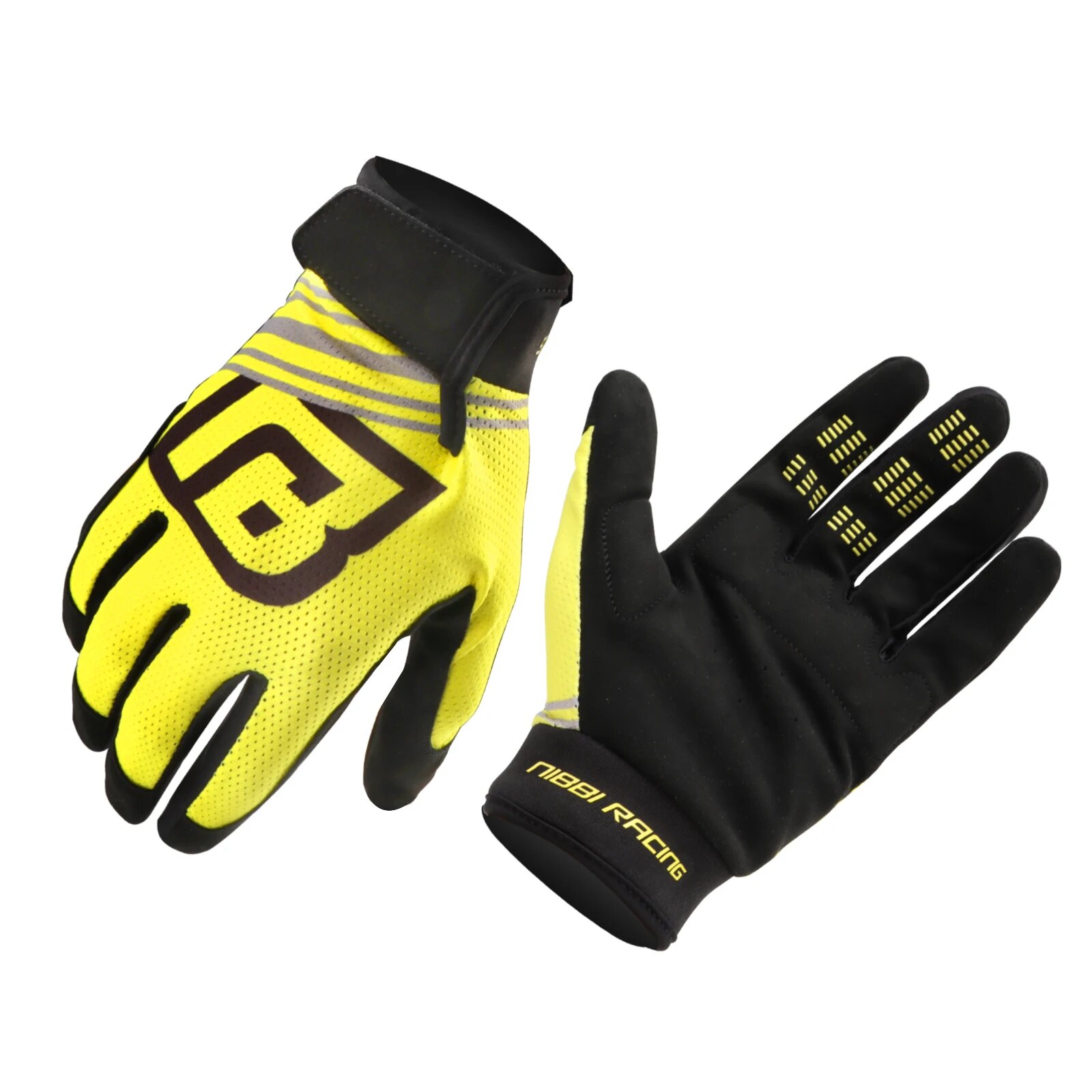 Дышащие перчатки для гонок на мотоциклах NIBBI, легкие противоскользящие перчатки Желтый, M, yellow