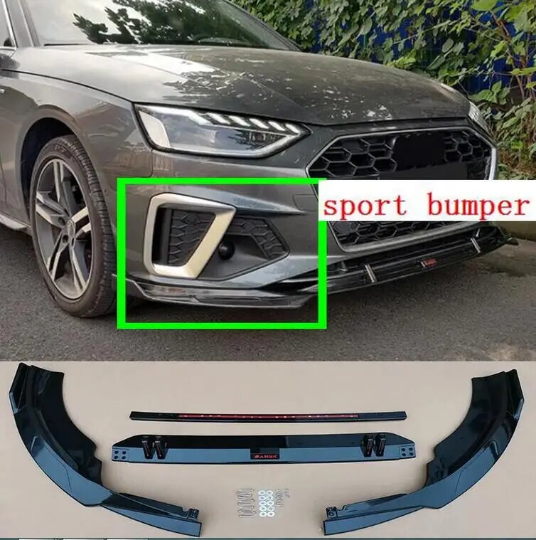 Передний спойлер-бампер A4 B9.5 B10 S4 S-Line для Audi 2020-2022 S4 Golss black