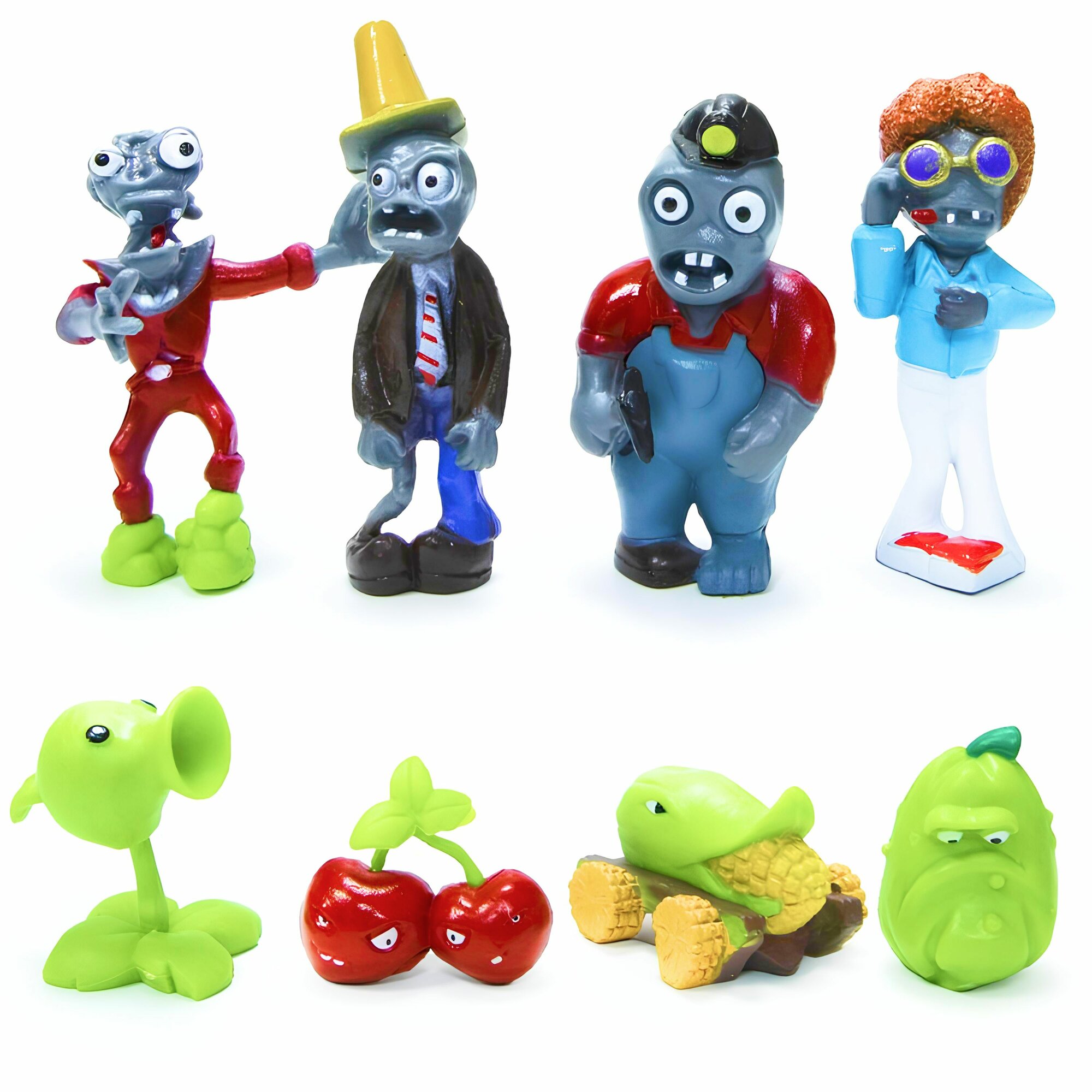 Набор фигурок Растения против Зомби / Plants vs Zombies 8шт (3-8см, пакет) set Е