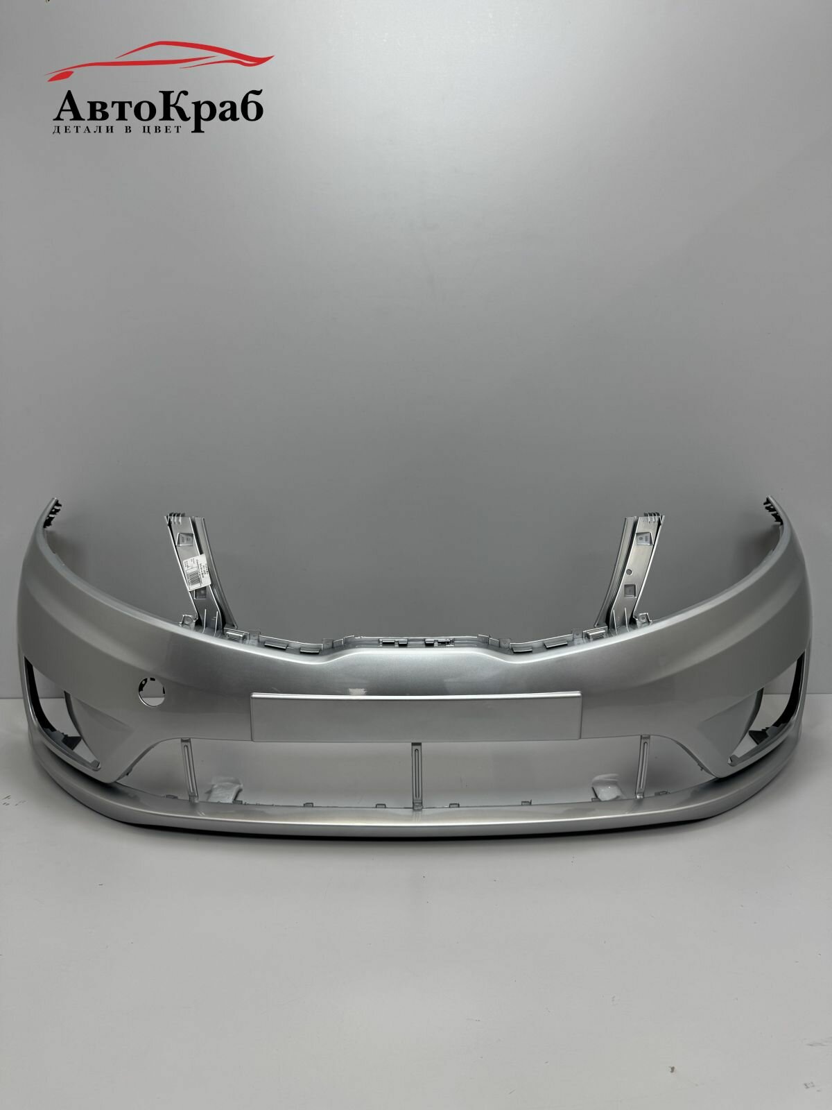 Бампер передний в цвет для Киа Рио 3 2011 - 2015 г. RHM - серебристый