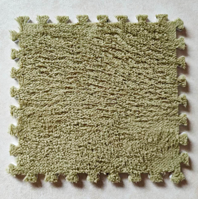 Плюшевый коврик-пазл на полу, 10 шт , зелёный, 30*30CM.