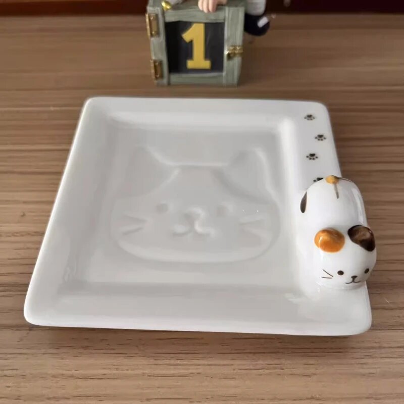 Керамическая палитра для живописи с котом colorful cat