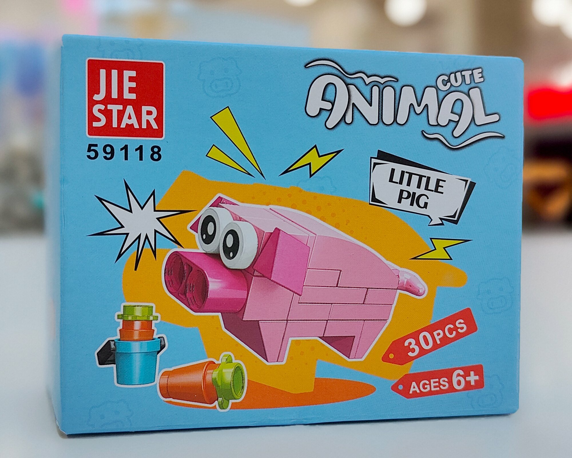 Конструктор JIE STAR Милые животные: поросенок 59118, 30 деталей