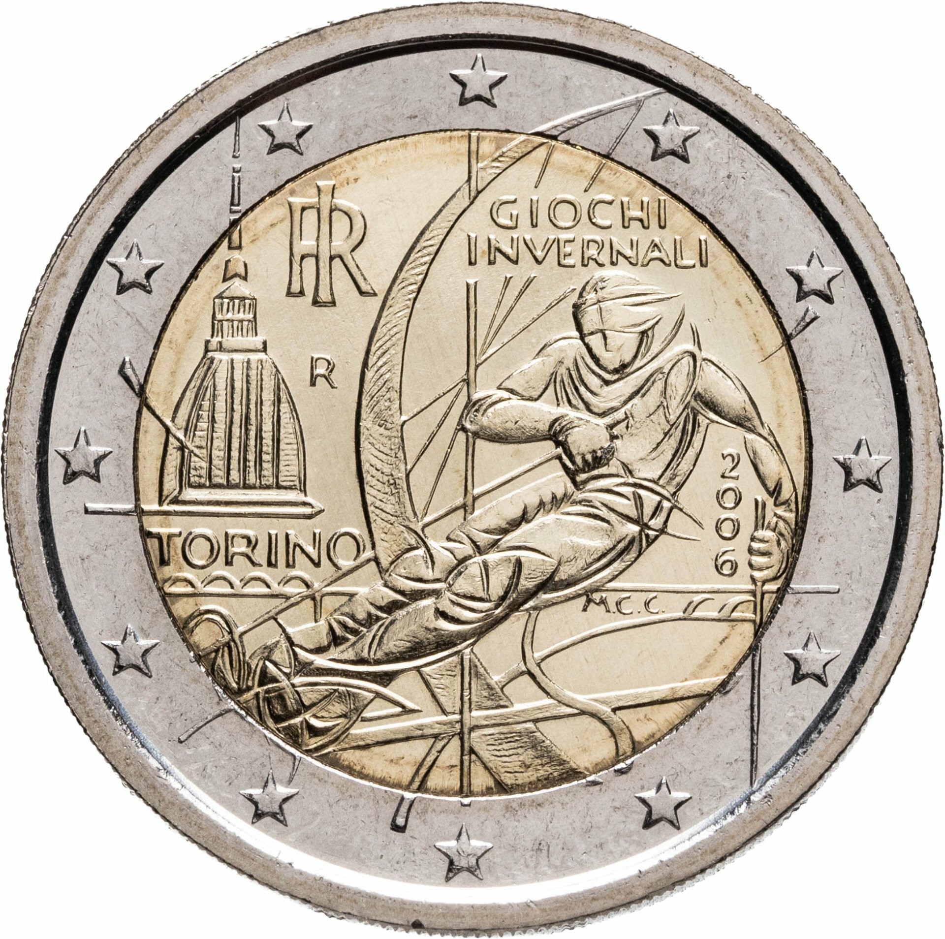 Италия 2 евро (euro) 2006 "XX зимние Олимпийские игры 2006 года в Турине"