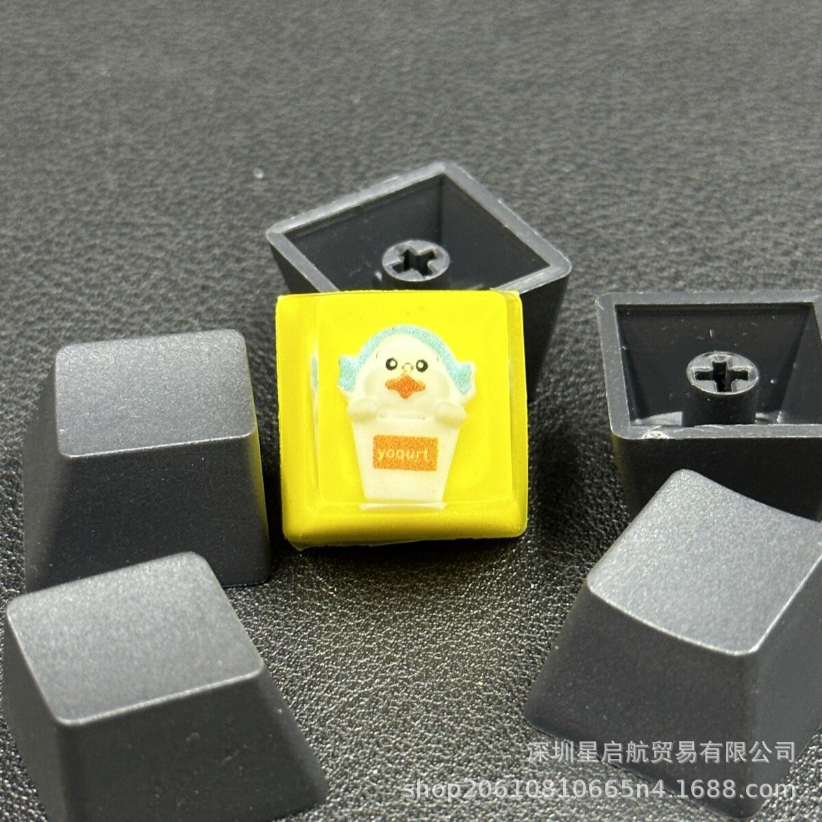 Трансграничный diy личность мультфильм капающий клей прозрачная маленькая желтая утка колпачок милая утка