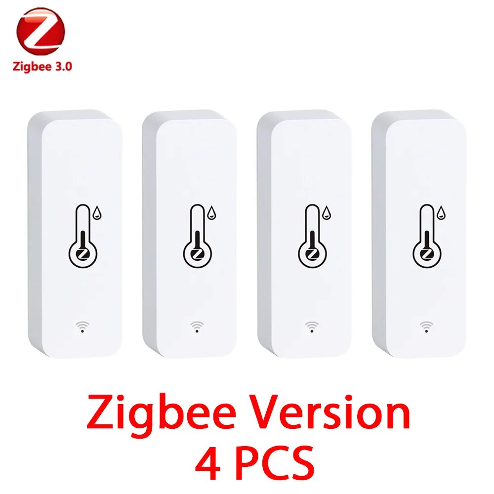 Датчик температуры и влажности Zigbee 3.0, 4 шт.