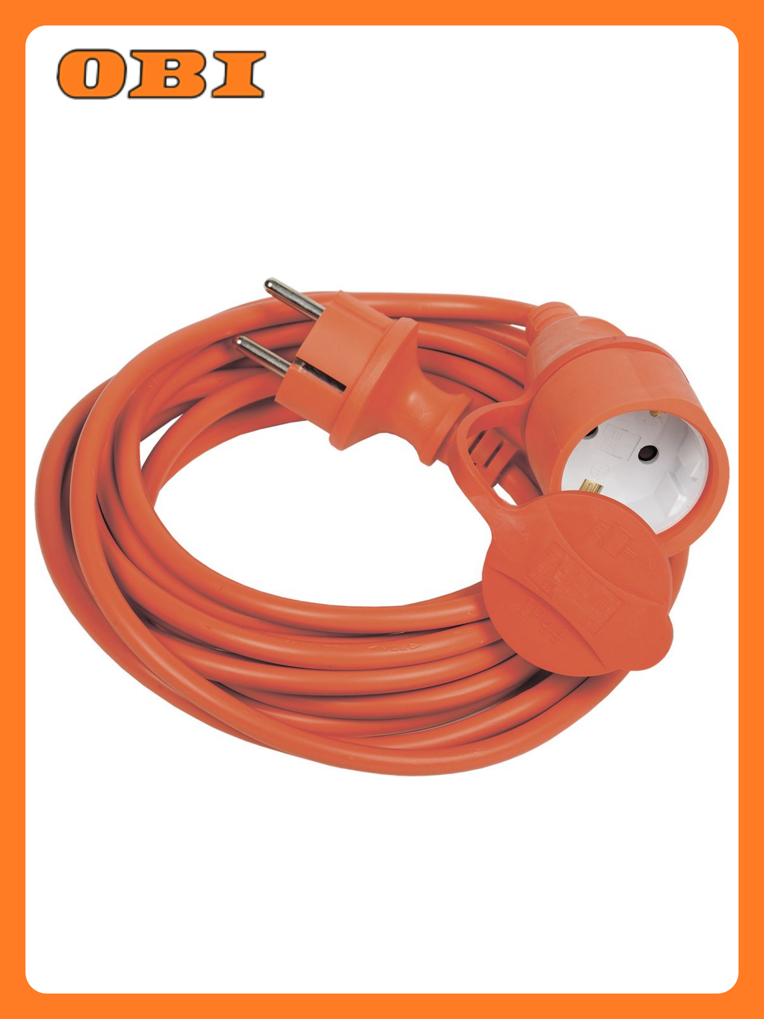 Удлинительный шнур IEK УШ-01РВ оранжевый с заземлением 5 м 3х1,0 кв. мм IP44