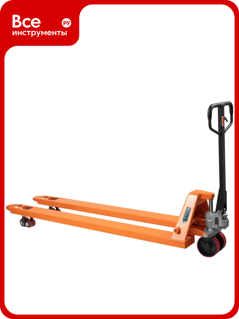 Гидравлическая тележка 2500 кг Gigant 2000x550 мм полиуретановые колеса JHPT2500-2000-PO, работы на складах