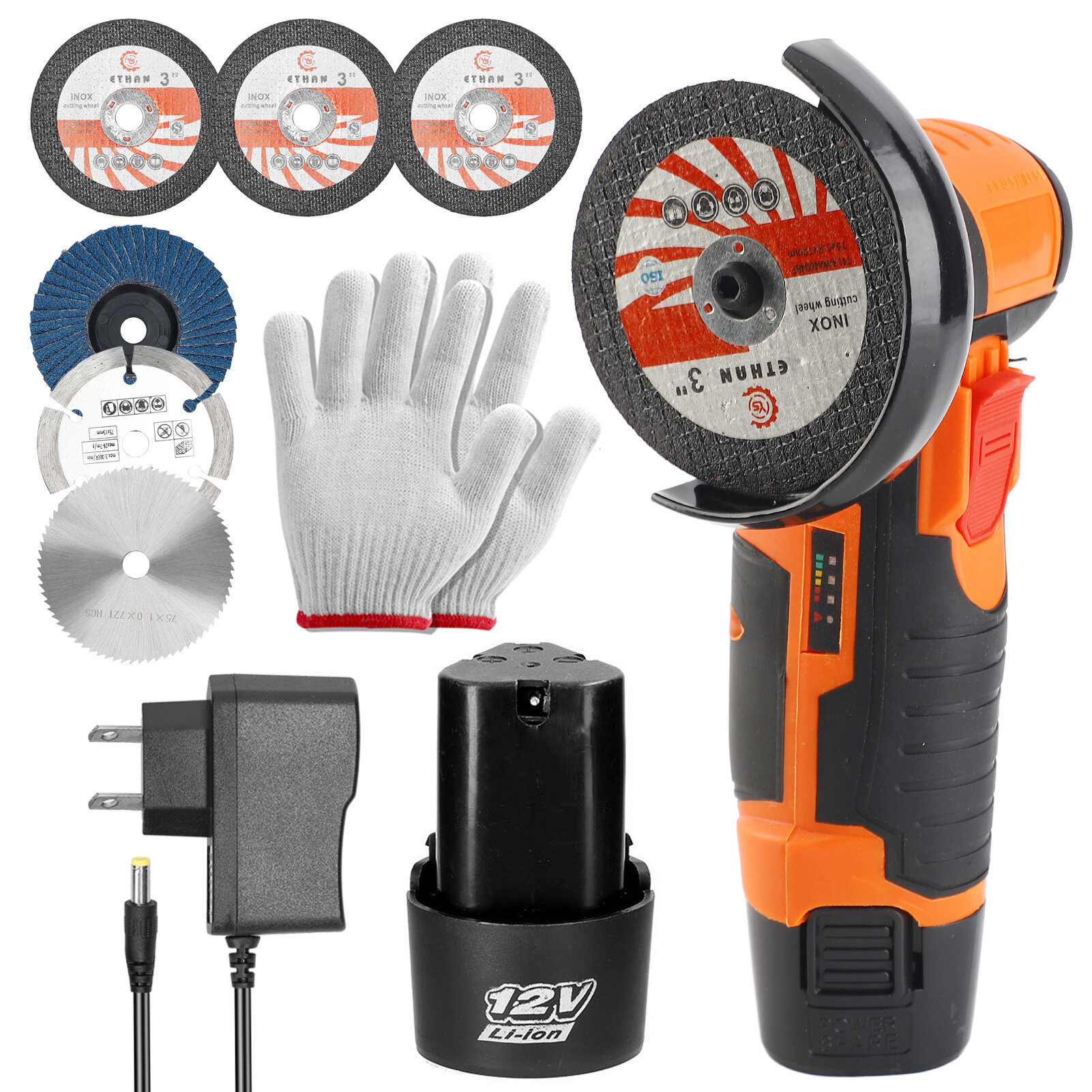 Электрическая угловая шлифовальная машина 19500 об/мин, компактная, многофункциональная, для резки керамической плитки.