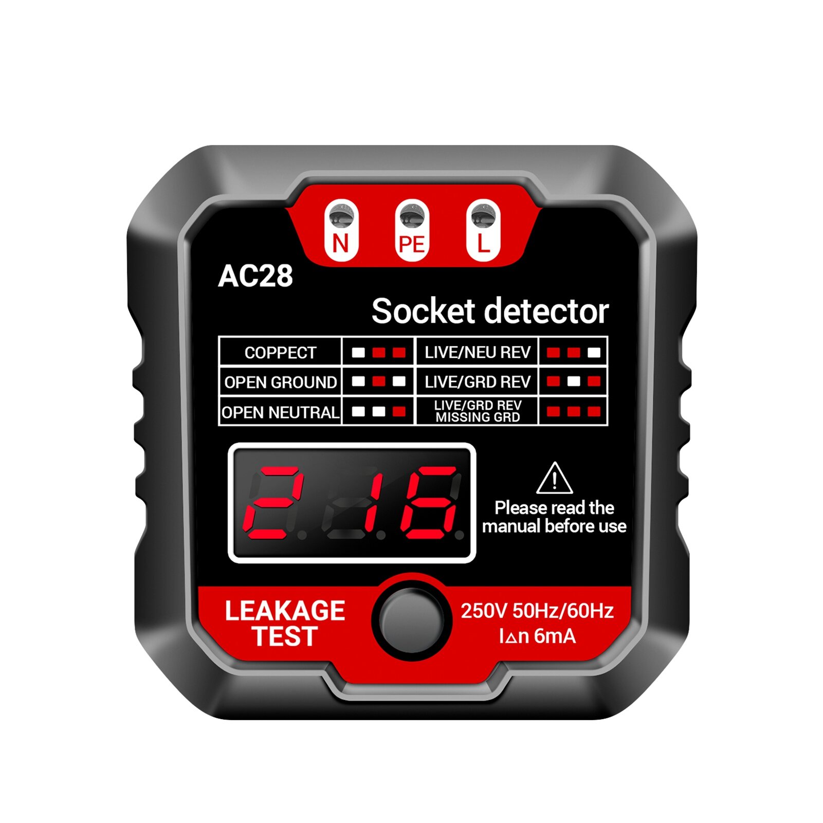 Тестер розеток ANENG с ЖК-дисплеем напряжения, проверка розеток 250 В, автоматическая проверка полярности цепи, проверка вилок, электроинструменты.
