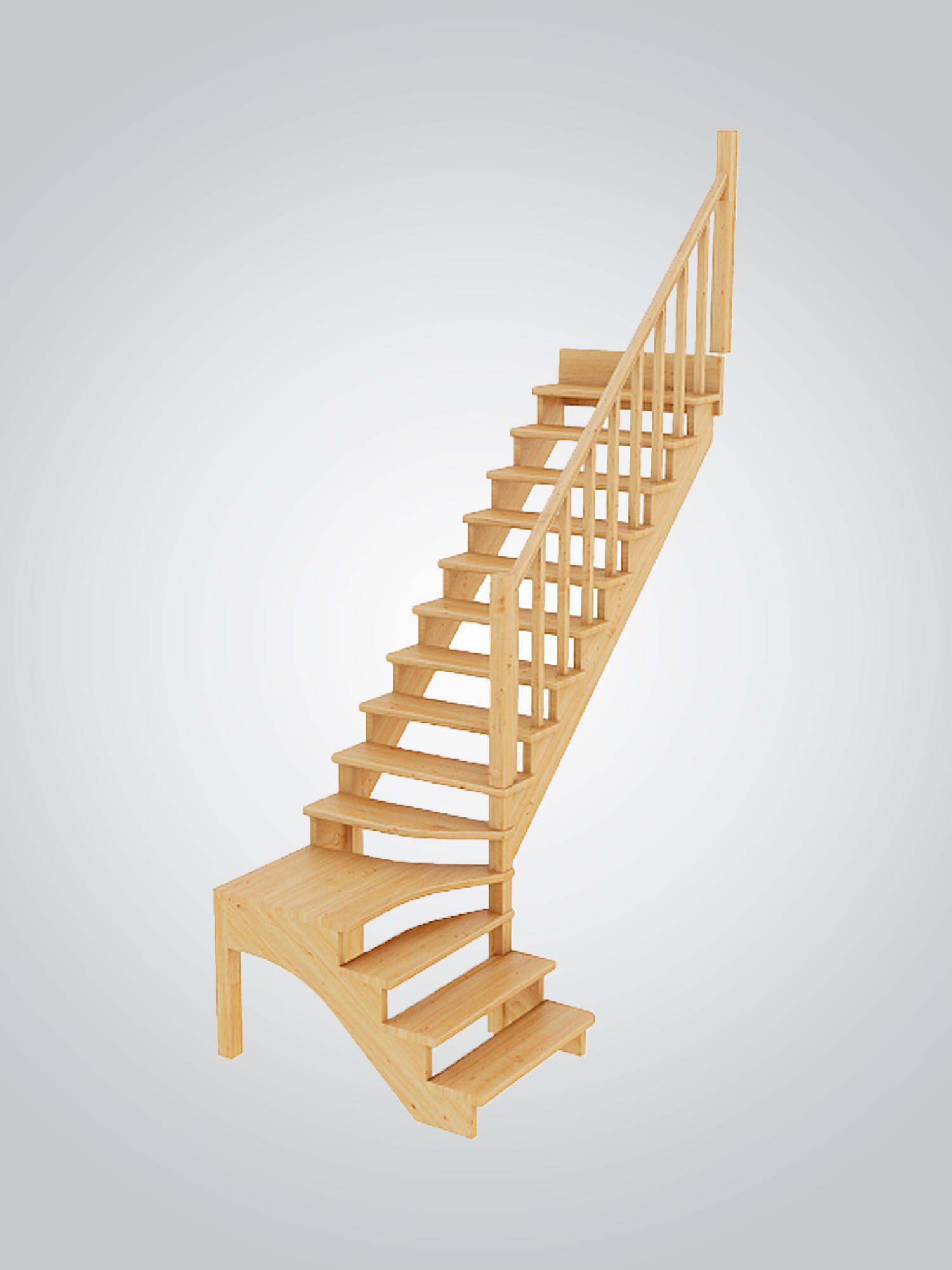 Лестница на второй этаж К-031м/1 Правая под покраску