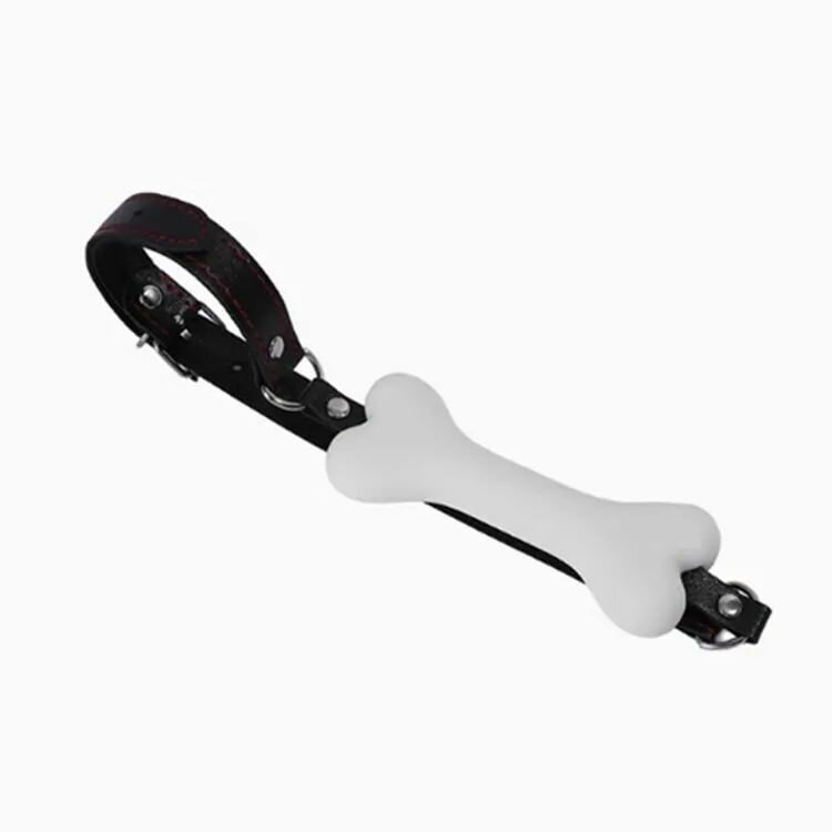 Кляп для БДСМ силиконовый для ролевых игр косточка розовая