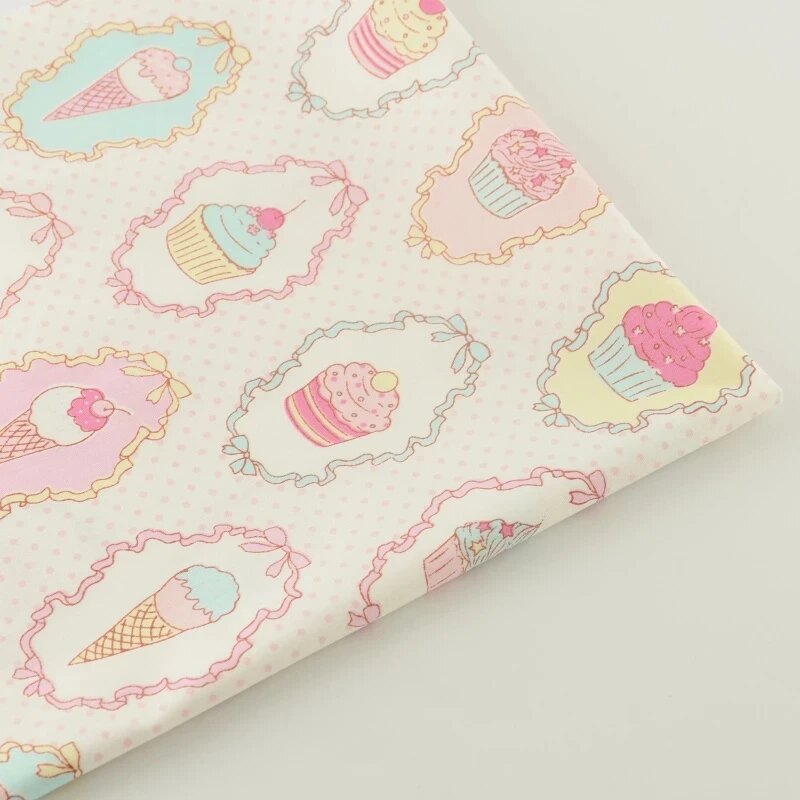 Ткань хлопковая Booksew с конфетами, 50x160 см, розовый, x048-1