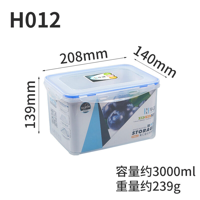 Прозрачная коробка для хранения продуктов, прямоугольная коробка для холодильника, пластиковая ланч-бокс большой емкости, герметичная коробка для фруктов