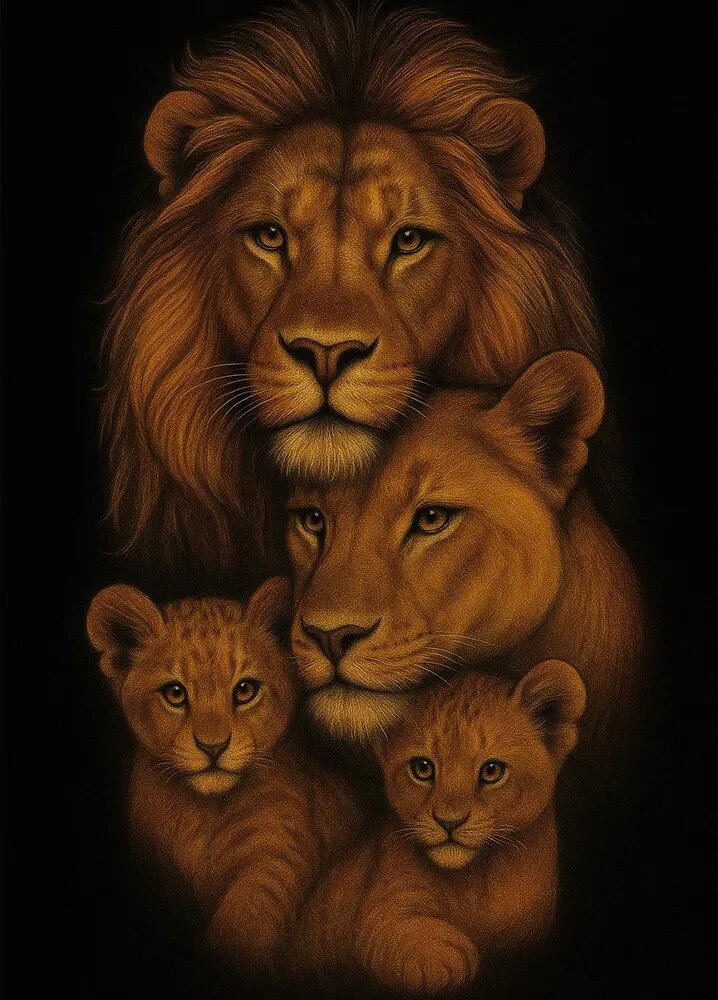 Алмазная Картина "Лев" 40х50 См Алмазная Вышивка / Картина Стразами Подарков