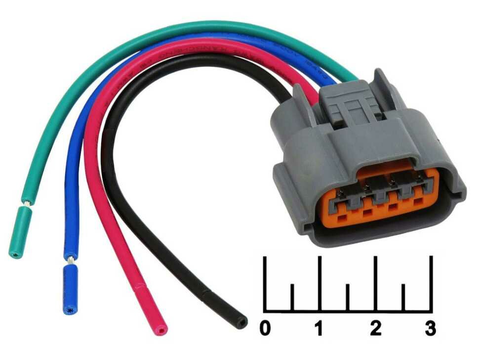 Разъем 4pin гнездо влагозащищенный на проводе 60980144 Cargen (AX6574)