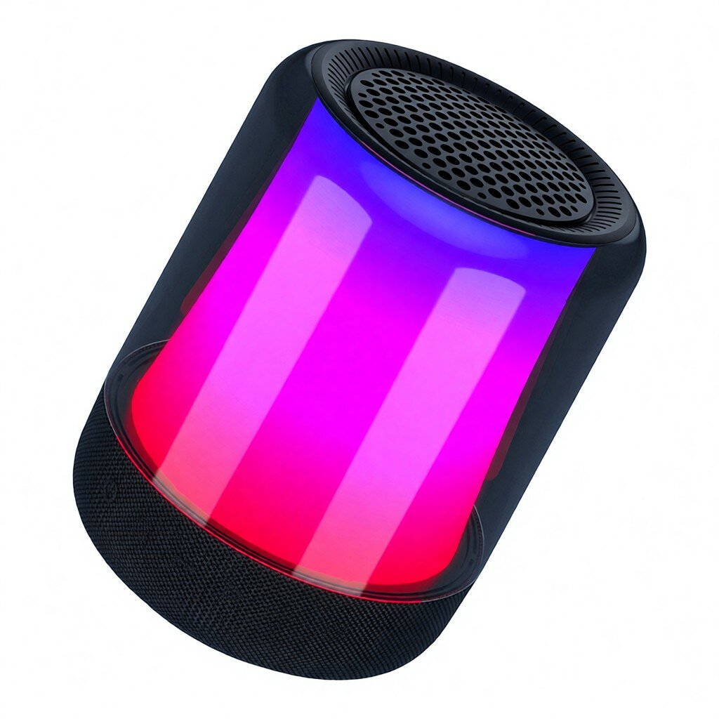 Беспроводной динамик BT 3600mAh с цветными огнями 360° оборачивающий звук BT версия 5.2 Дальность передачи 10м Размер 122*122*156мм Вес 662г