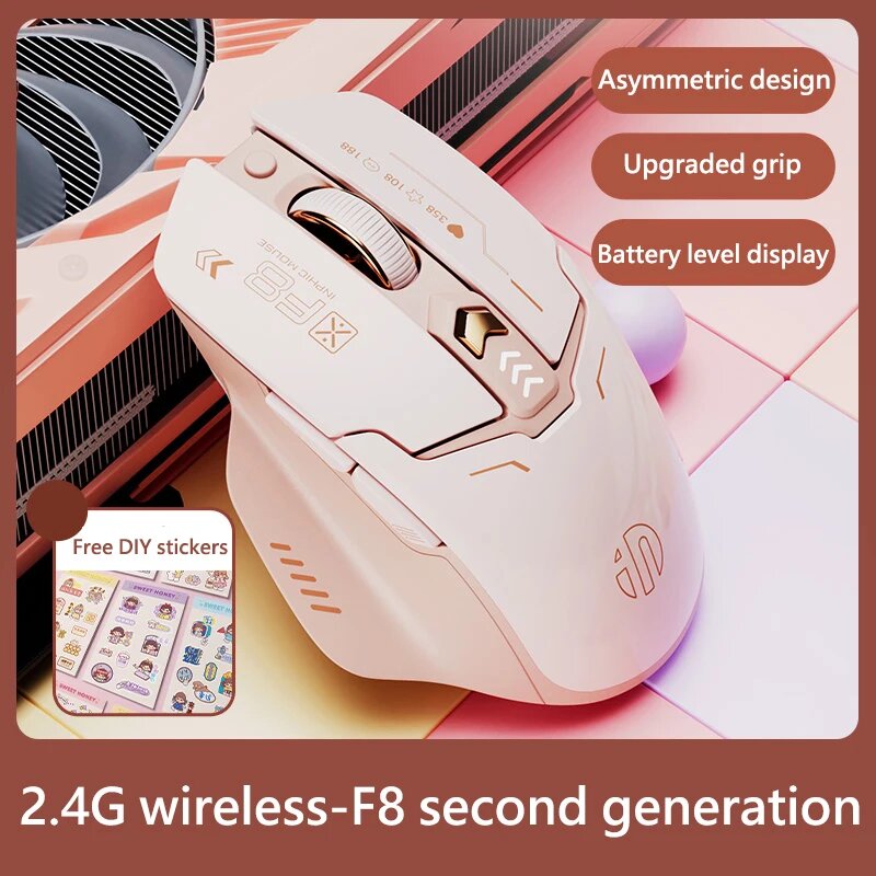 INPHIC Бесшумная офисная мышь, эргономичная игровая мышь с разрешением 2400 точек на дюйм, предназначенная для женщин, подходит для настольных компьютеров и ноутбуков