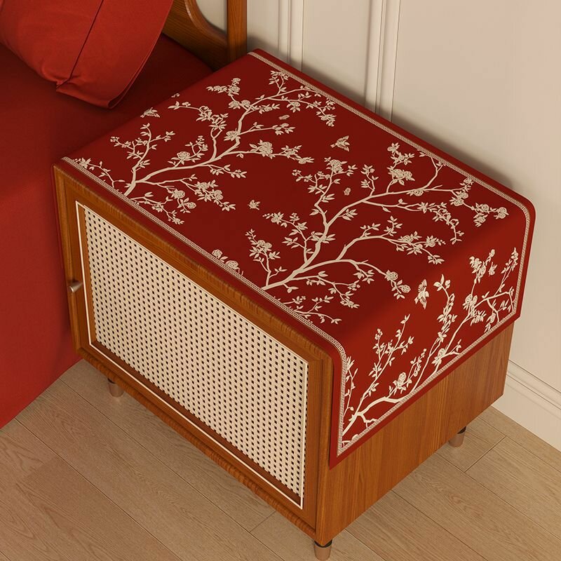 Горячая продажа новой китайской стилистики, чехол для прикроватной тумбочки, свадебный красный праздничный чехол, радостные слова, чехол от пыли, полотенце