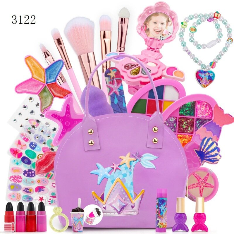 Новый набор детской косметики, игрушечная сумочка для девочек, помада, принцесса, набор красоты