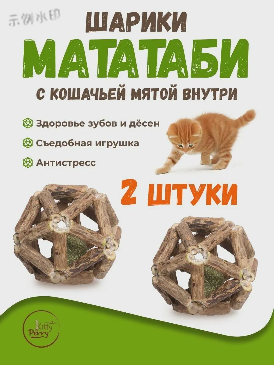 Игрушка для кошек, чистки зубов, шарик мататаби с кошачьей мятой для котят