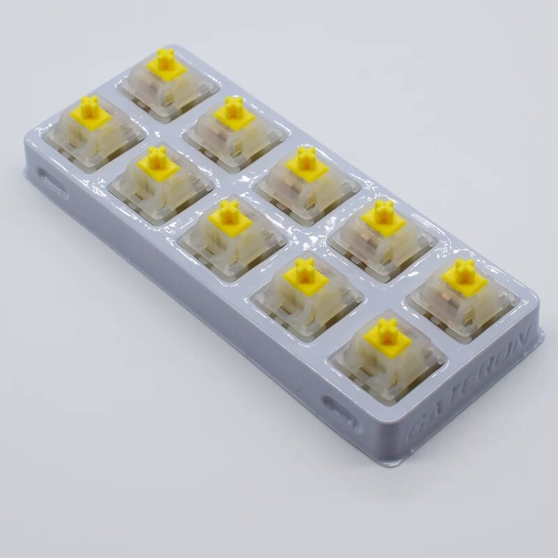 Механические переключатели Gateron Yellow Pro и Gateron Red Pro, линейные, с самосмазывающимся покрытием.