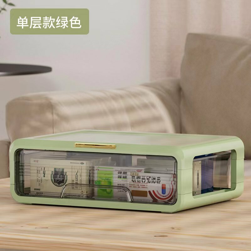 Аптечка домашняя большая контейнер органайзер для хранения лекарств и таблеток с замком, 1 слоя белого