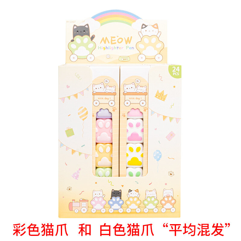 Креативная ручка-маркёр с комбинированным дизайном, мультяшная кошачья лапка/цветок/осьминог/сердце/медведь, цветной маркер для детского дневника