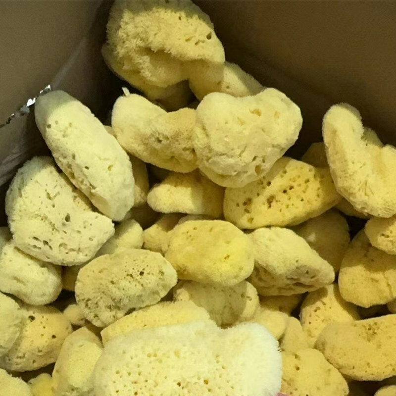 Греческая натуральная губка для купания детей, детская губка для ванны, артефакт для мытья лица, губка из морских водорослей с медовой структурой