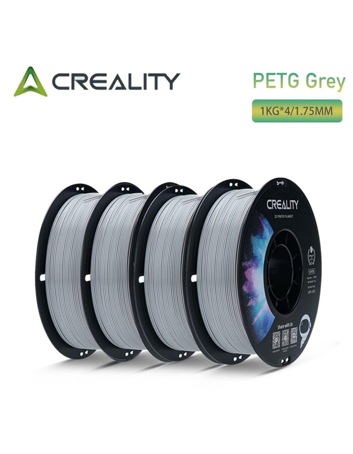 Филамент CREALITY CR-PETG 1.75мм — низкая усадка, химическая стойкость, оригинал без БФА для FDM-принтеров 4 КГ серого