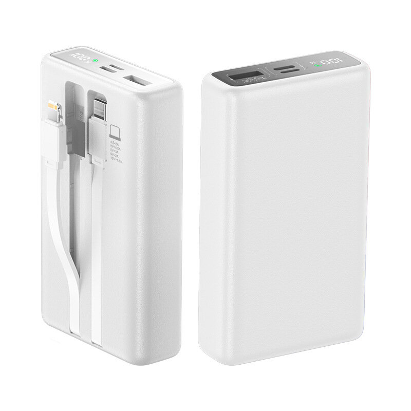 120W Супер Быстрая Зарядка Power Bank с Встроенным Кабелем 20000mAh Большая Емкость Мобильный Источник Питания Подарок Оптовая лого